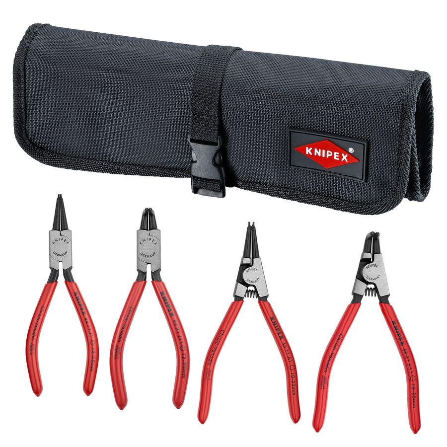 4 Pc Snap Ring Set In Tool Roll-Straight and 90 Degree | KNIPEX Tools